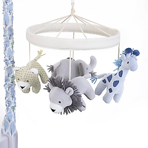 DwellStudio Safari Skies Animal/Jungle Musical Mobile, Blue/Gray