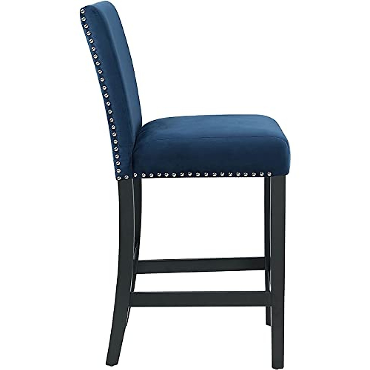 New Classic Furniture Celeste 5-Piece Faux Marble Round Counter Set with 1 Table and 4 Chairs, 42-Inch, Blue