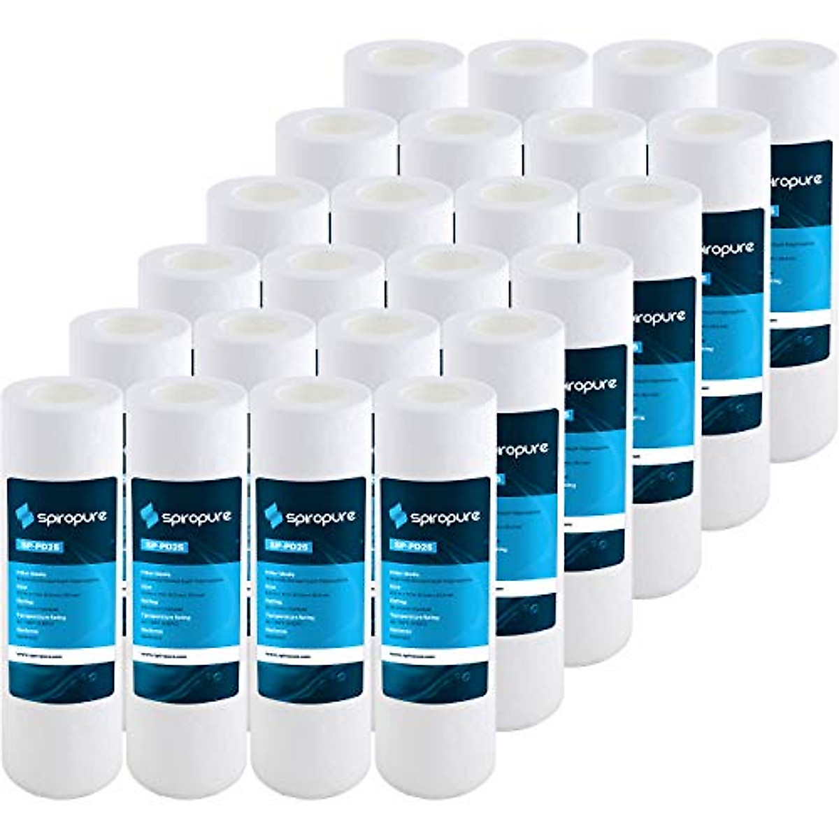 SpiroPure SP-PD25 10x2.5 25 Micron Thermal Bonded Grooved Polypropylene Sediment Water Filter Cartridge PD-25-934 155751-43 (Case of 24)