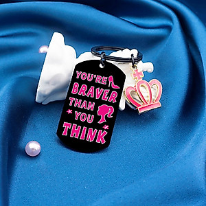 ichrati Inspirational Gifts for Women, Teen Girls Trendy Keychain, Bar-bie Movie Fans Stuffs, Keep Calm Girly Key Ring Accessories for Women, Barb Keychain Gifts for Best Friends