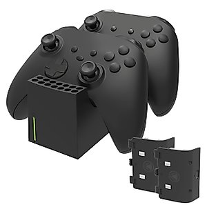 snakebyte Xbox Battery KIT SX - Black - 2 Rechargeable Series X Controller Batteries a 800mAh, comp. with Xbox Twin Charge SX and All Xbox Series X Gamepads, incl. 2m Dual USB Type-C, Y-Charge Cable