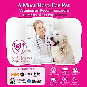 Biidey Dog Eye Wipes, Tear Stain Remover for Dogs and Cats, Gentle Cleansing for Puppy Eyes, Removing Discharge Pet Face and Ears, Essential Grooming Supplies, Paw Cleaner Wipes (60 pcs)