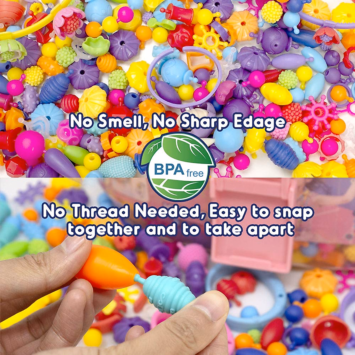 Pop Beads, Jewelry Making Kit for Girls, Art and Craft Toys Gift, DIY Bracelets Necklace Hairband and Rings Creativity Set for Kids Age 3 4 5 6 7 8 Year Old