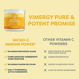 Vimergy Micro-C Immune Power TM * - 125g – 69 servings – 1000mg/serving – gentle form – Antioxidant Phytonutrients – immune & nerve support – benefits bone & cartilage – gluten-free – kosher – vegan