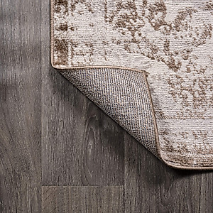 JONATHAN Y MDP400B-5 Alhambra Ornate Medallion Modern Indoor Area-Rug Vintage Bohemian Easy-Cleaning Bedroom Kitchen Living Room Non Shedding, 5 ft x 8 ft, Brown/Cream