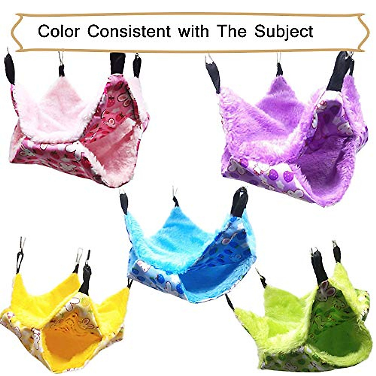 Oncpcare Pet Cage Hammock, Sugar Glider Hammock Ferret Bunk Bed Guinea Pig Cage Accessories Hamster Bedding Cozy Small Pet Bed for Chinchilla Parrot Squirrel Rat Playing Sleeping