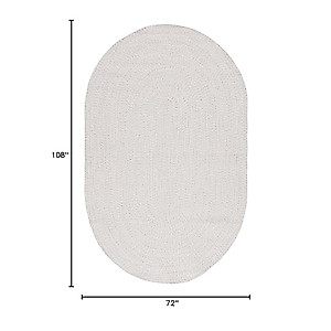 SAFAVIEH Braided Collection Area Rug - 6' x 9' Oval, Ivory & Light Grey, Handmade Farmhouse, Ideal for High Traffic Areas in Living Room, Bedroom (BRA201A)