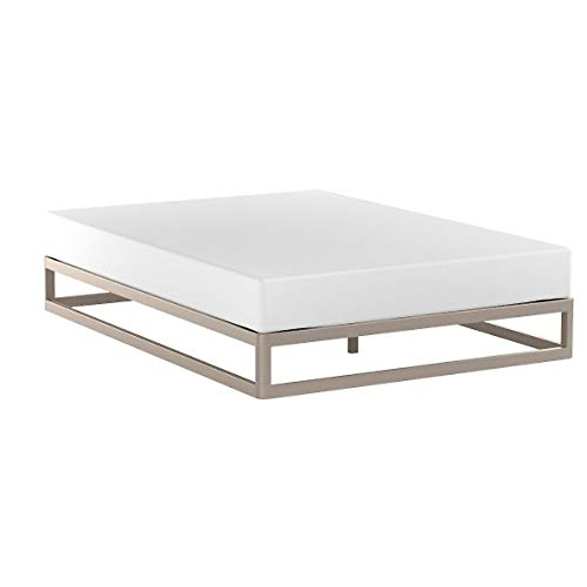 Mellow 9" Metal Platform Bed Frame w/Heavy Duty Steel Slat Mattress Foundation (No Box Spring Needed), Full, Grey