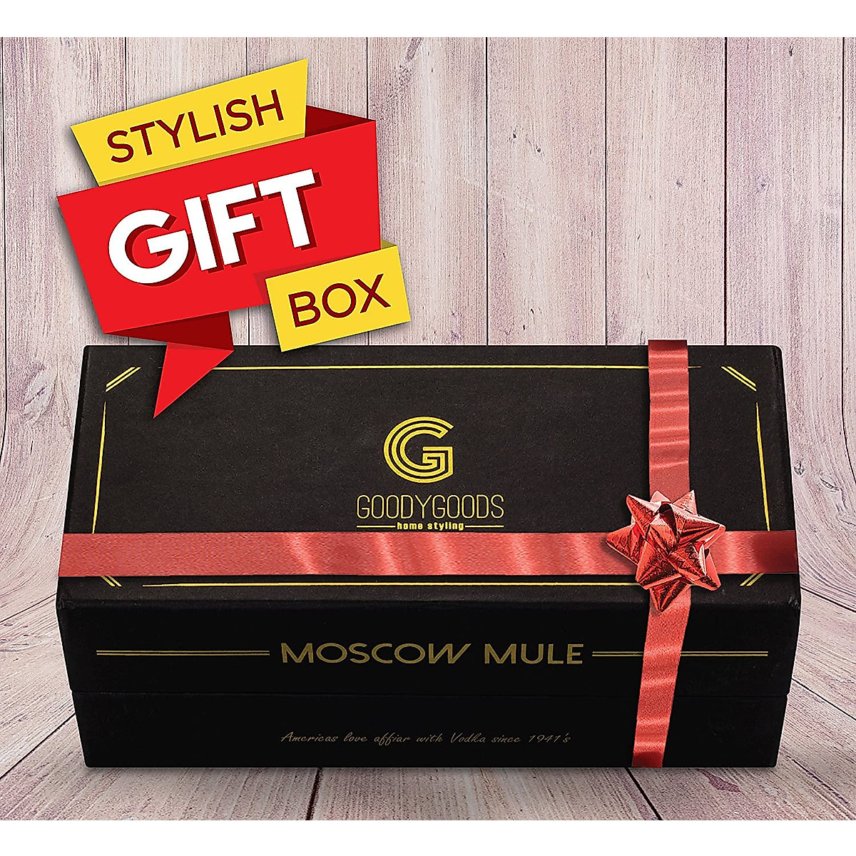 G GOODYGOODS Moscow Mule Copper Mugs: Make Any Drink Taste Much Better! 100% Pure Solid Copper His & Hers Gift Set- 2 Hammered 16 OZ Copper Cups 2 Unique Straws, Jigger & Recipe Booklet!