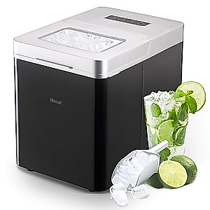 Ice Maker Countertop 9 Pcs Bullet ice in 8 Mins, 33LBS in 24Hrs, WANAI Portable Ice Machine with Auto Self-Cleaning, Ice Scoop & Basket, Two Size for Home/Office/Kitchen/Bar