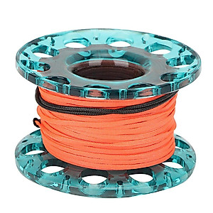 Diving Spool Reel,30m Scuba Diving Finger Spool Reel Durable Plastic Underwater Cave Diving Snorkeling Finger Spool Guide Line with Double Ended Bolt Clip ( Blue)