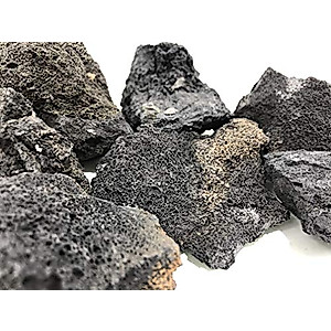 Executive Deals All Natural Large Black Lava Rocks for Gas Fire Pits/Fireplace/Grills/Barbecues - 20LB (3"-5" Inches)