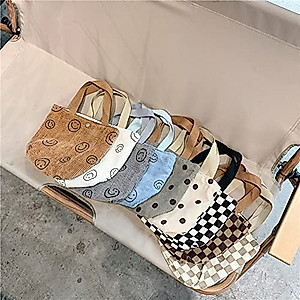 Corduroy Smiley Face Tote Bag Aesthetic Tote Bags Cute Preppy Smile Face Bag Small Handbag Teen Girls Trendy Stuff
