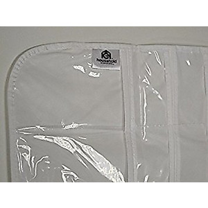 Household Essentials 01943 Hanging Jewelry Organizer - 80-Pockets for Necklaces, Bracelets, and Accessories - White Vinyl