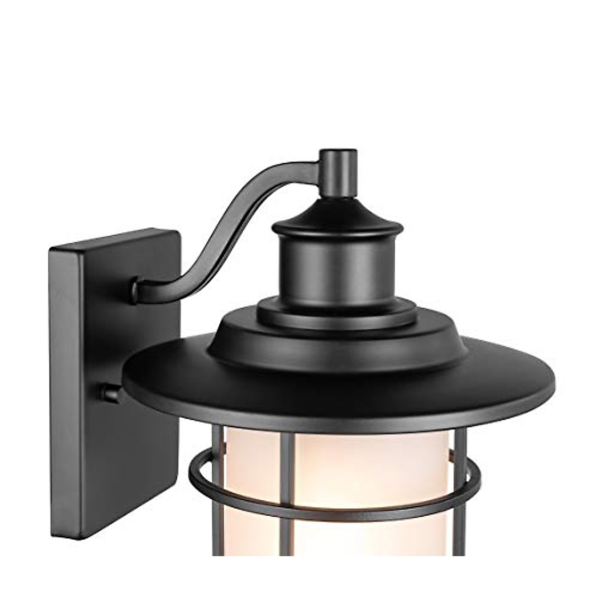 Globe Electric44625 1-Light Outdoor Indoor Wall Sconce, Matte Black, Frosted Glass Shade
