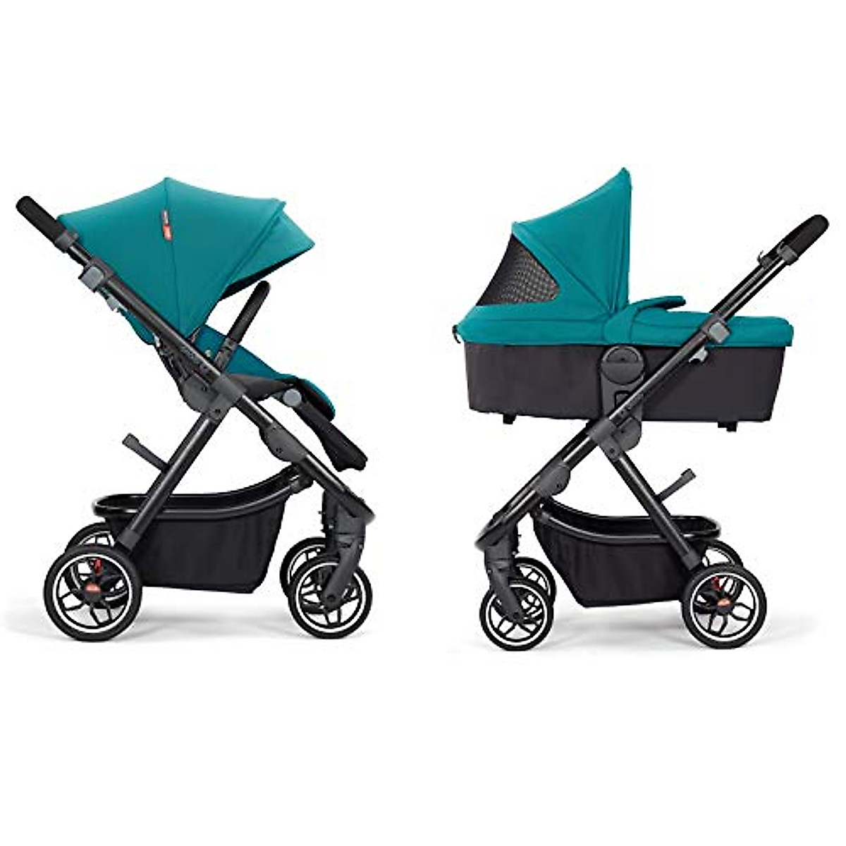 Diono Excurze Carrycot for Newborn Baby, Stroller Bassinet for Baby, Breathable Mattress for Comfortable Sleeping, Suitable from Birth, Blue Turquoise