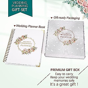 Bride's Wedding Planner & Organizer - Wedding Planner, 188 Pages, Gold Foil Hardcover with Metal Corners + 6 Inside Pockets + Countdown Calendar, Engagement Diary Gift for the Future Bride and Groom