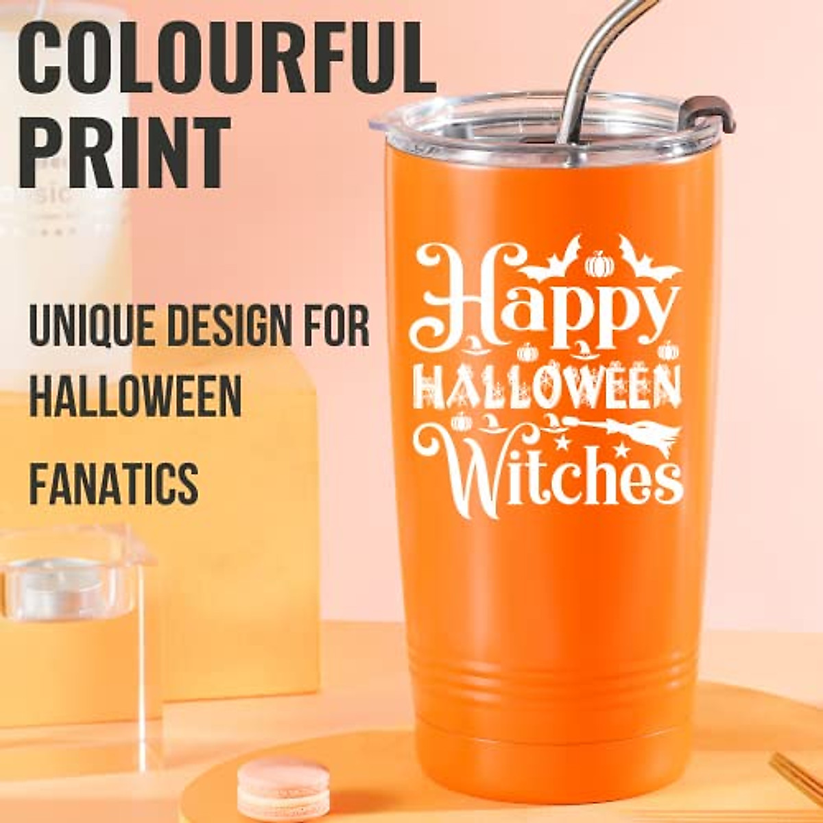 Onebttl Halloween Gifts for Women, Hostess, 20oz Travel Tumbler, Funny Cup for Halloween Lovers, Party's Owner, Party Supplies - Halloween Witches