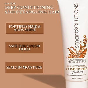 smartSOLUTIONS Dual-Action Creme Conditioner | Sulfate, Paraben & Sodium Chloride Free | Color Safe & Chemically Treated Hair Safe (8 fl oz)