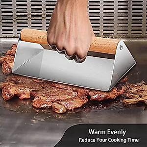 Leonyo 26 Piece Griddle Accessories, Flat Top Grill Accessories Stainless Steel Griddle Spatula with Metal Scraper, Burger Press, Melting Dome, BBQ Grilling Tools for Outdoor Kitchen Hibachi Grill