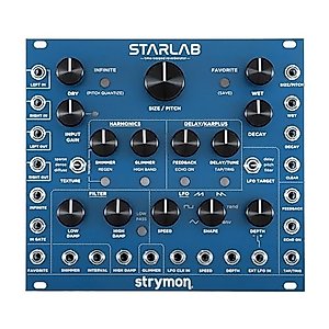 Strymon Starlab Time-Warped Reverberator Eurorack Reverb Module with Modulation and Karplus-Strong Synthesis, Blue