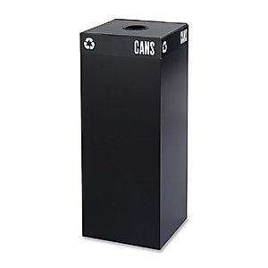 Safco Products 2983BL Public Square Recycling Receptacle Base, 37-Gallon (Top Sold Separately), Black