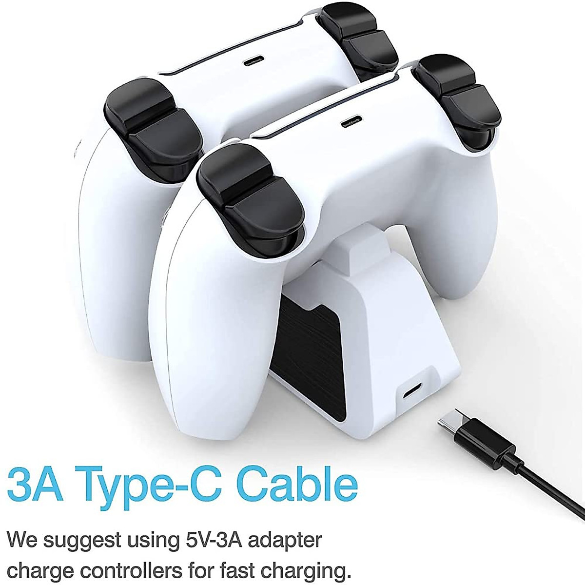 axGear PS5 Controller Charger for Playstation 5 DualSense Fast Charging