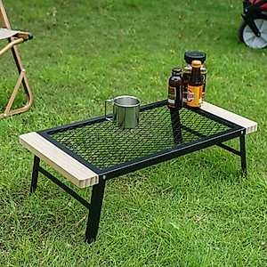 EviKoo Folding Campfire Grill Grates | Barbecue Camping Folding Grill Table | Portable Campfire Cooking Equipment Suitable for Picnic, Beach, Camp Grill BBQ