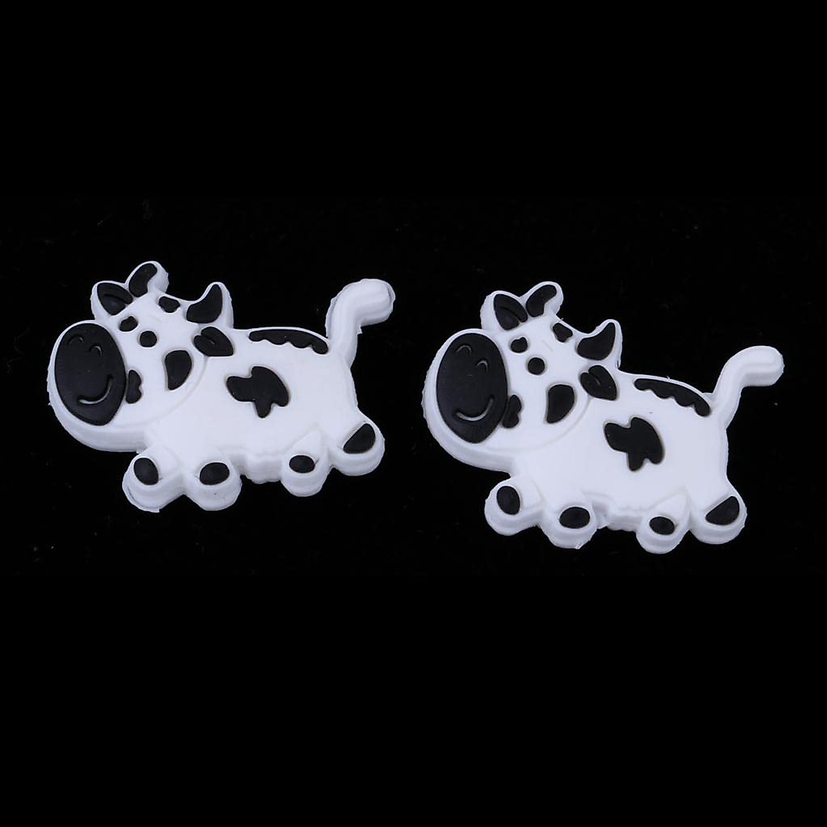 Baosity 2 Pieces Tennis Racquet Shock Absorber Vibration Dampeners - Various Animal Shape - White Cow