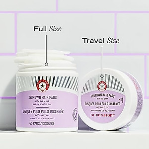 First Aid Beauty Ingrown Hair Pads with BHA & AHA – Daily Treatment Prevents Razor Bumps + Ingrown Hairs and Soothes Irritation – 28 Pads