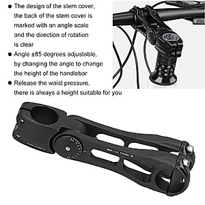 Dilwe Mountain Bike Stem, Mountain Bike Aluminum Alloy Stem Angle Adjustable Handlebar Stem 31.8x145mm and Spare Parts