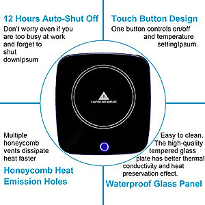 Fzyoux Coffee Mug Warmer, 8 Hours Auto Shut Off Cup Warmer for Office Home Desk Use with, Warmer for Heating Coffee, Beverage, Milk, Tea and Hot Chocolate