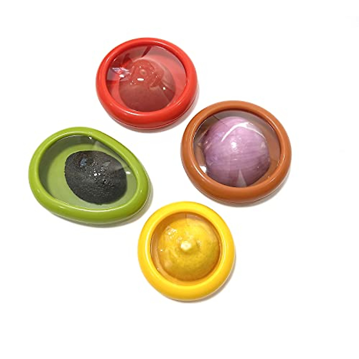 halteoly 4PC Fruit and Vegetable Storage Containers Set for Fridge, Onion Storage Container Tomato Saver and Lemon Keeper,Avocado Saver