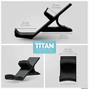 BRAINWAVZ The Titan - Desktop Gamepad Controller & Headphone Hanger Holder - Designed for XBOX ONE, PS4, PS3, Dualshock, Switch, PC, Steelseries, Steam & More, Reduce Clutter, Black