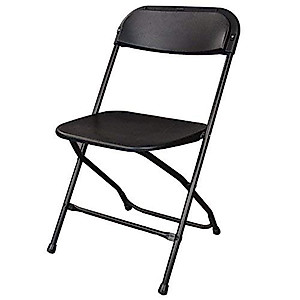 Ontario Furniture: Stackable Black Metal Folding Chair, 800-Pound Weight Capacity, Premium Steel Frame with Plastic Seat and Back