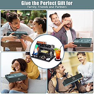 Parkway Home Black Wood Phone Docking Station - Wood Charging Station Organizer Stand, Bedside Nightstand Organizer for Men and Women, Holds Phone, Tablet, Keys, Glasses, EDC and more