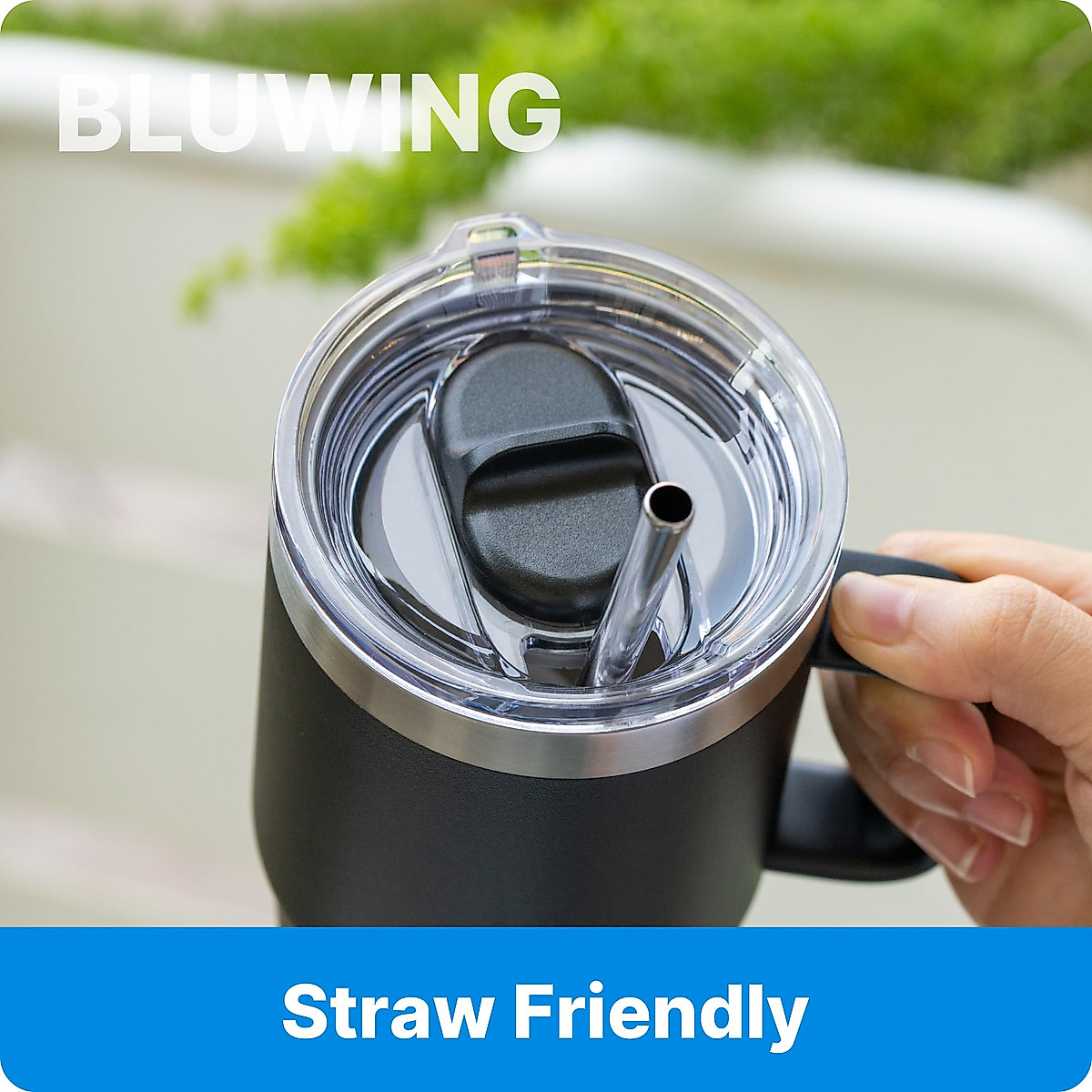 Bluwing 20 oz Screw Top Lid Replacement for YETI 20oz Travel Mug with Threads Only, Stronghold Lid Spill Proof for 20oz YETI Threaded Travel Mug(1 Pack)