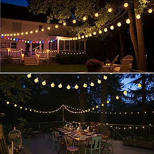 Sunlisky Solar String Lights Outdoor Waterproof 50LED 24.6FT Crystal Globe Light with 8 Lighting Modes,Solar Powered Patio Lights for Yard Garden Fence Porch Balcony Party Decoration (Warm White)