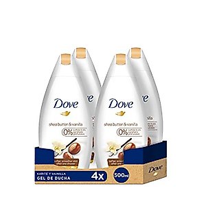 Dove Purely Pampering Body Wash, Shea Butter with Warm, White, Vanilla, 16.9 Oz (Pack of 4)