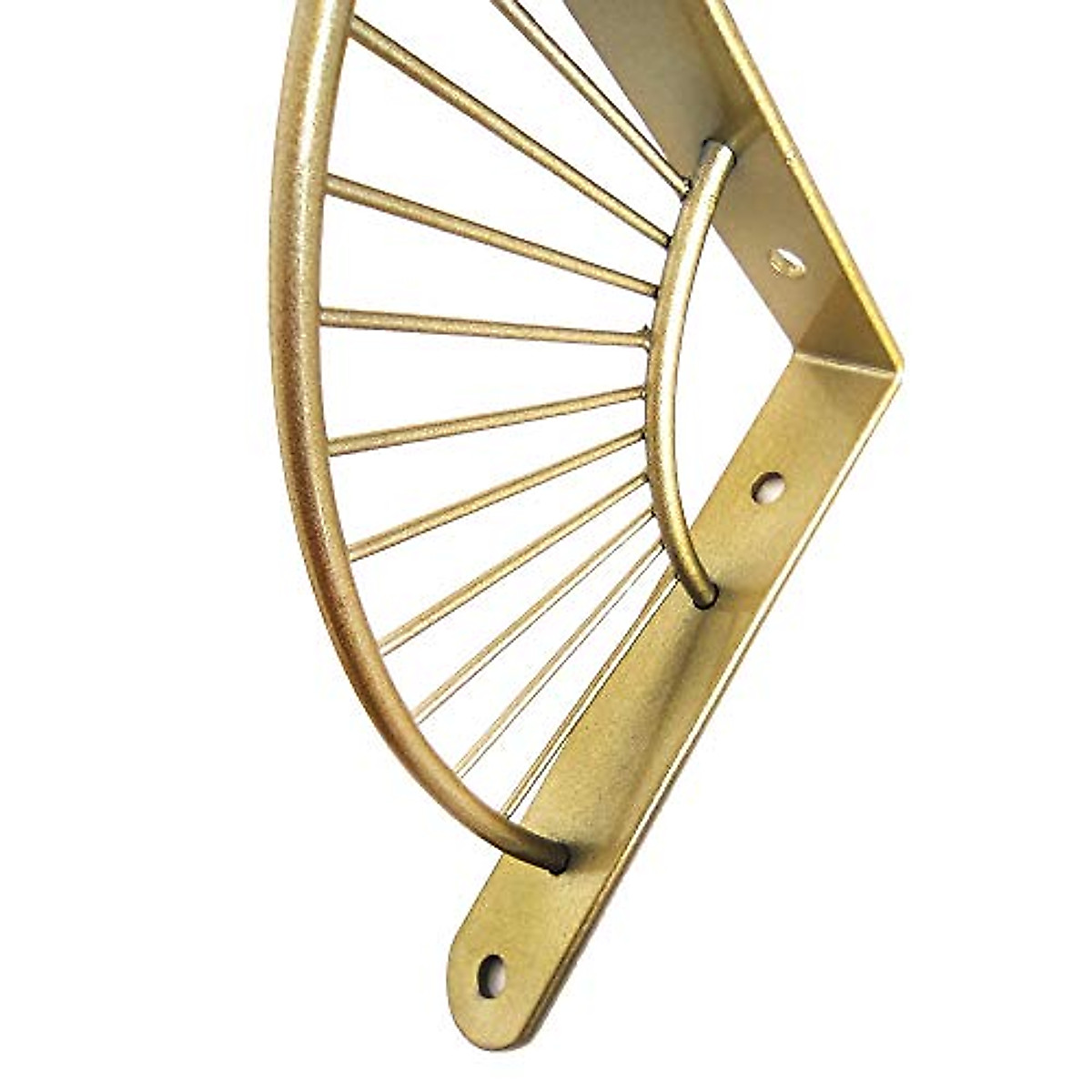 FUNWOOD Gold Metal Shelf Braket 2pcs Floating Shelves Angle L Heavy Duty Metal Supporting Wall mounting Wood Shelving Home Décor Accents Storage Kitchen Office(Wood Not Included)-7.8in