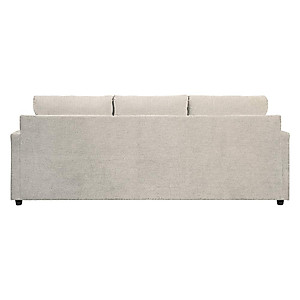 Signature Design by Ashley Soletren Contemporary Chenille Queen Sofa Sleeper with 4 Accent Pillows, Off-White