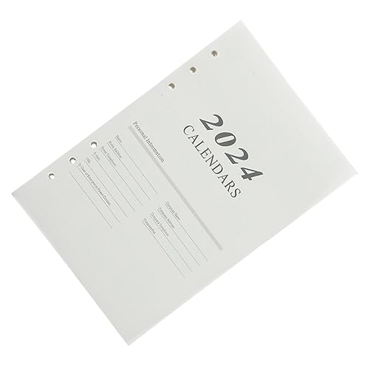 NUOBESTY 2pcs 2024 English Agenda Book inside Page A5 Pocket Notebook Pocket Notepad Daily Planner 2023-2024 Daily Planner 2024 Blank Notebook White Accessories Office Portable Paper