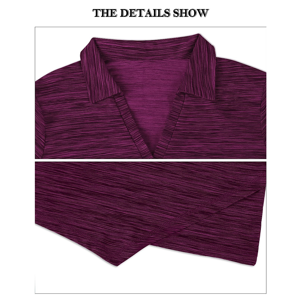 Viracy Womens Golf Apparel, V Neck Yoga Tops Short Sleeve Quick Dry Loose Fit Lightweight Breathable Running Hiking Workout Clothes, Purple-2XL