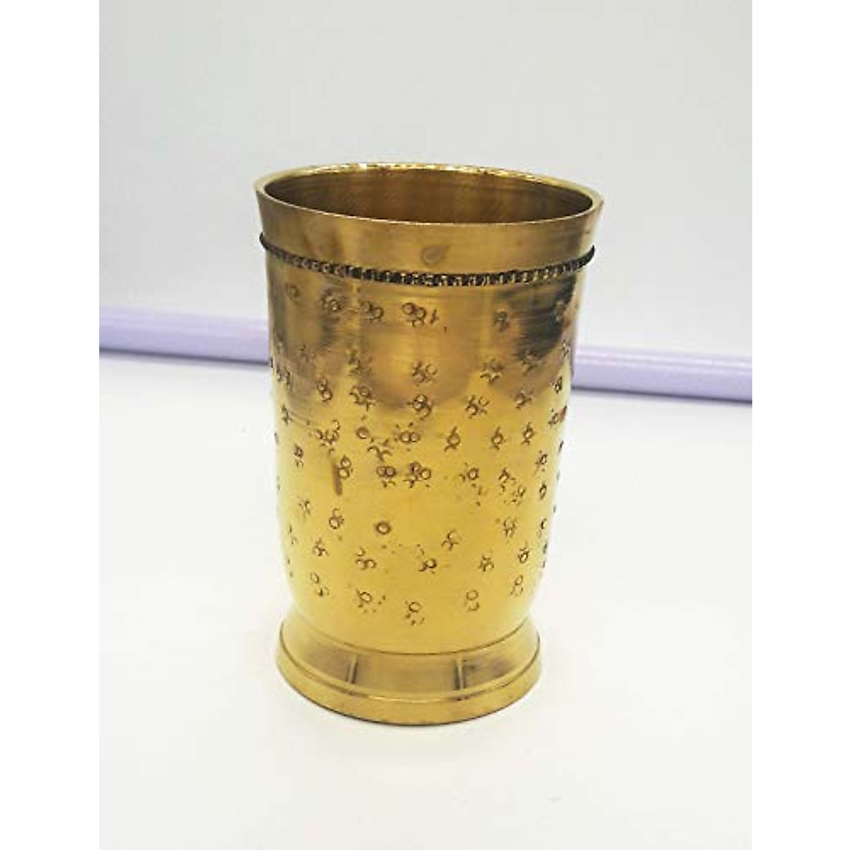 PARIJAT HANDICRAFT Beautifully handcrafted brass beaded mint julep cup capacity 12 ounce