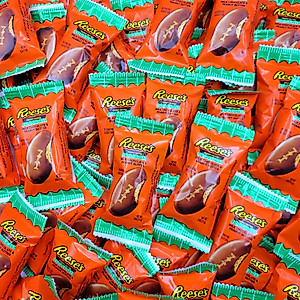 ReesesPeanut Butter Football Chocolate Candy - Snack Size Milk Chocolate & Peanut Butter Football Party Favors - Bulk Football Candy - Individually Wrapped Chocolate Pack - 125 Pieces