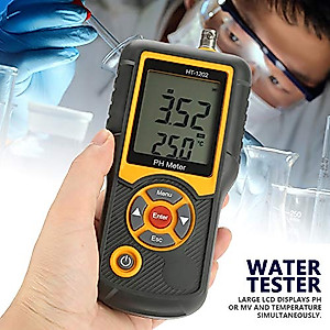 HT-1202 High Precision Digital Water Quality Tester PH mV Tester Temperature Meter 0~14PH