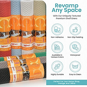 Con-Tact Brand Grip Premium Thick Non-Adhesive Shelf and Drawer Liner, 18" x 10', White