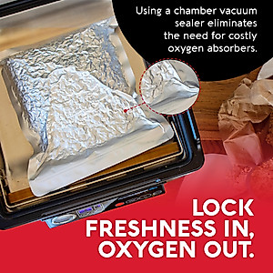 Avid Armor 6x8 Pack of 100 - Silver Vacuum Sealer Bags for Food - Heavy Duty Mylar Pouches, Pre-Cut 3-Sides Sealed for Long-Term Food Storage, BPA-Free, Perfect Chamber Vacuum Sealer Bags