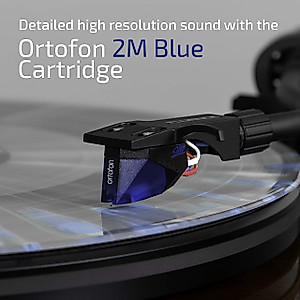 Fluance RT84 Reference High Fidelity Vinyl Turntable Record Player with Ortofon 2M Blue Cartridge, Speed Control Motor, High Mass MDF Wood Plinth, Vibration Isolation Feet - Walnut