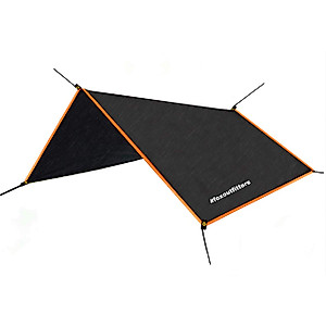 Fox Outfitters Multi Use Rain Fly - 100% Waterproof - Includes 4 Aluminum Stakes & 6 Tie Lines - Portable - Lightweight, Easy Setup